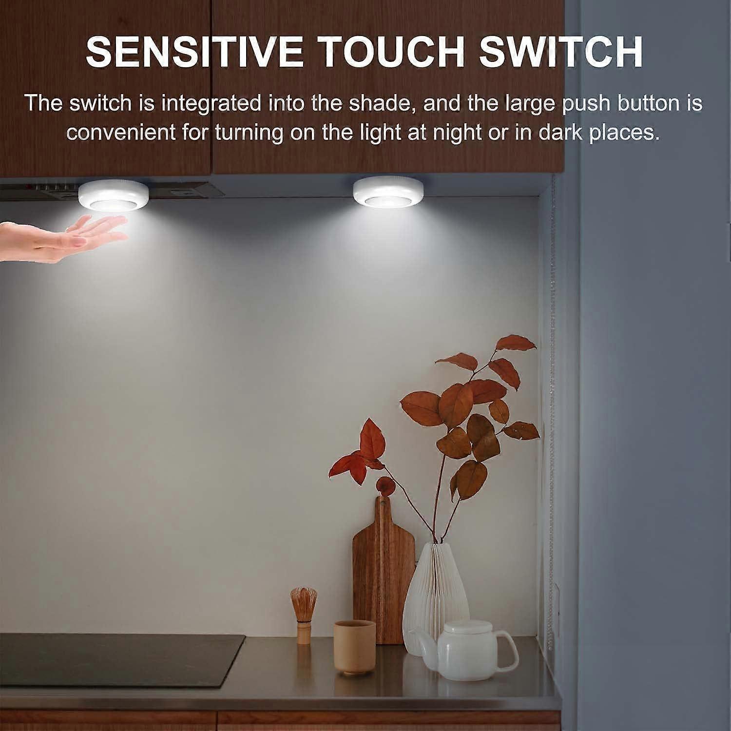 Tap Light Push Lights, 6 Pack Portable Bright LED Puck Light Touch ...