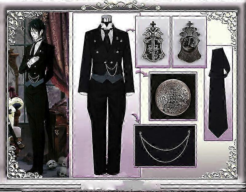 Anime Kuroshitsuji Sebastian Michaelis Cosplay Black Butler Cosplay ...