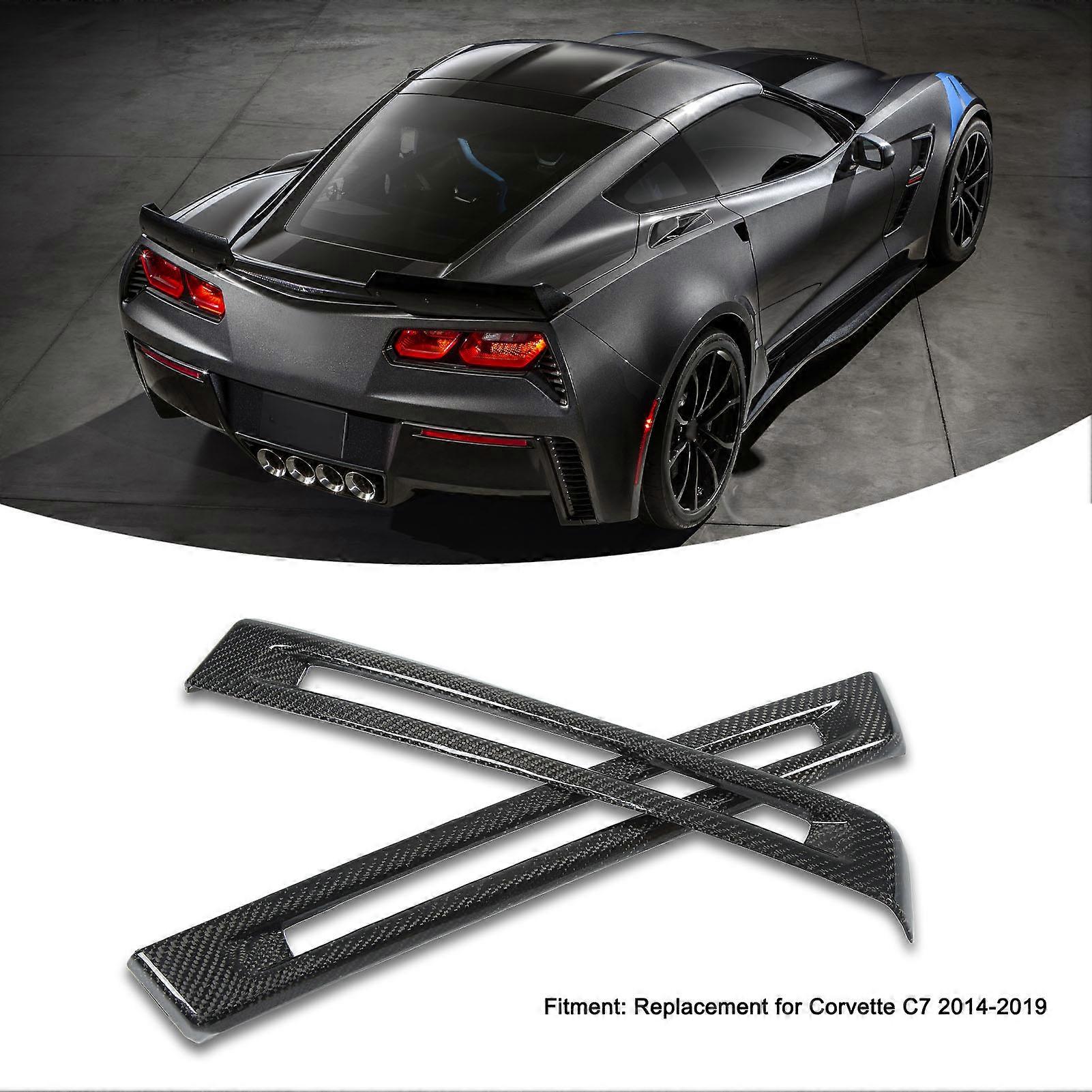 Carbon Fiber Rear Bumper Fog Light Bezels Trims Replacement for ...
