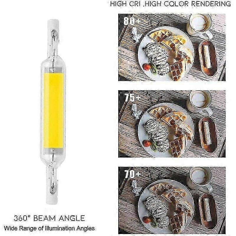 2 Pack 10w 78mm R7s Led Light Bulbs Dimmable Cool White 6000-6500k 100w ...