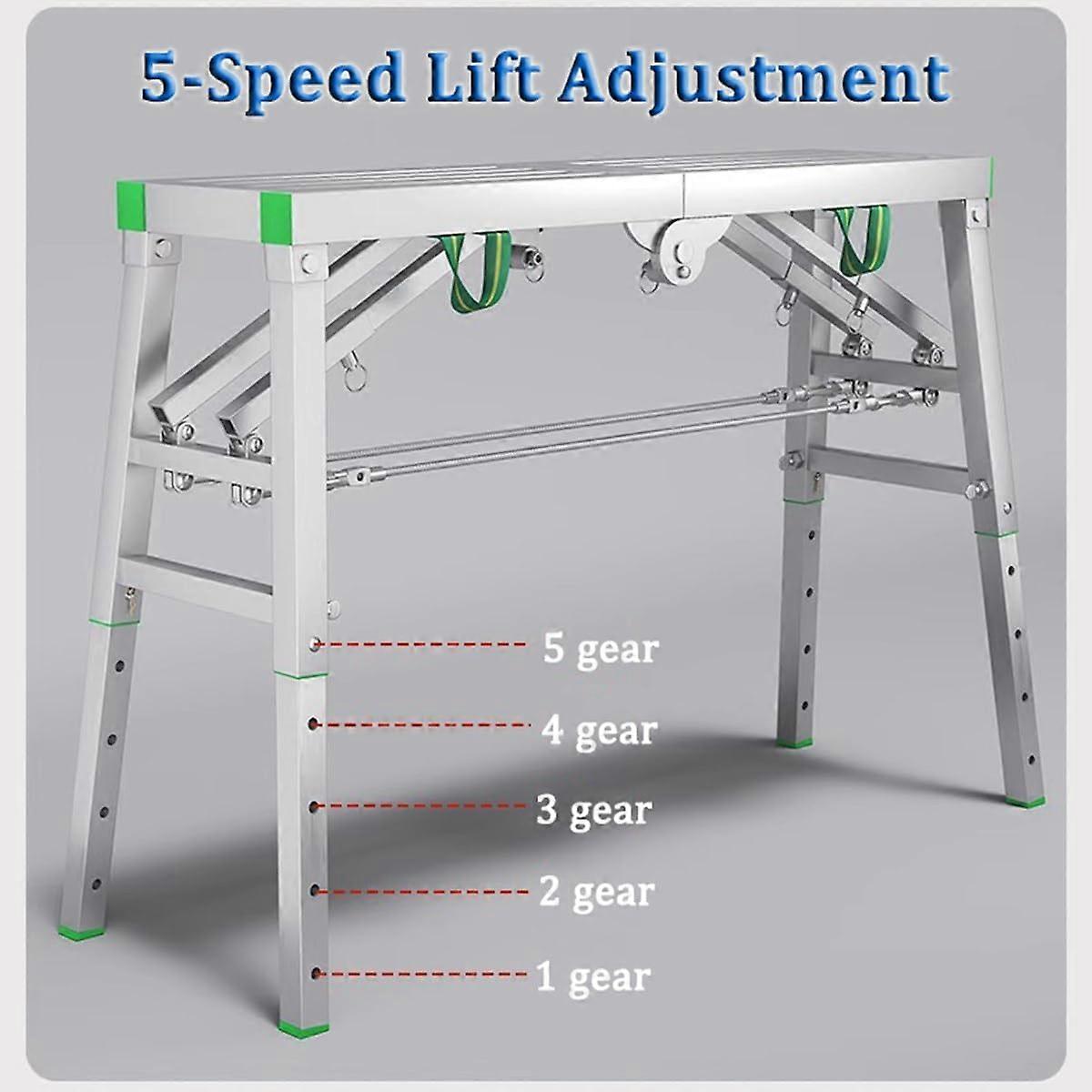 Portable Folding Steel Work Platform, 880 lb Capacity Scaffold Tower ...