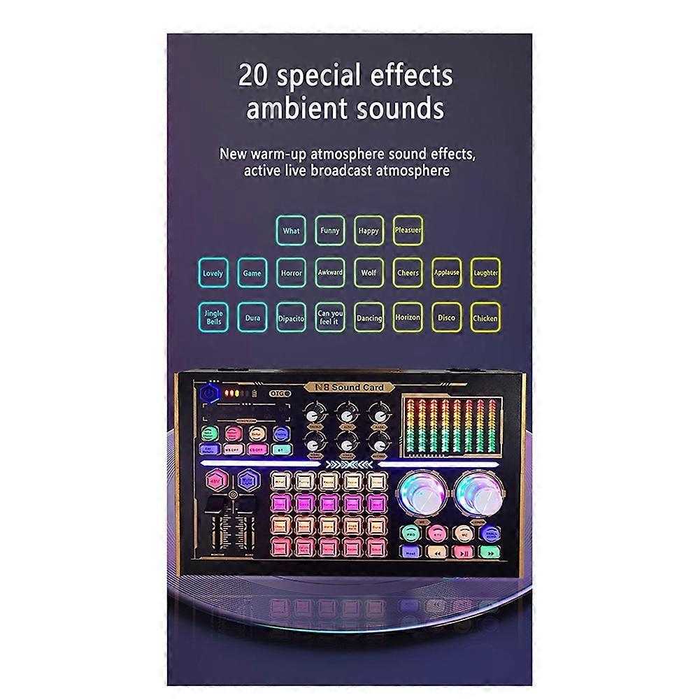 -N8 Professional Recording Sound Card Bluetooth PC Mobile Phone Live ...