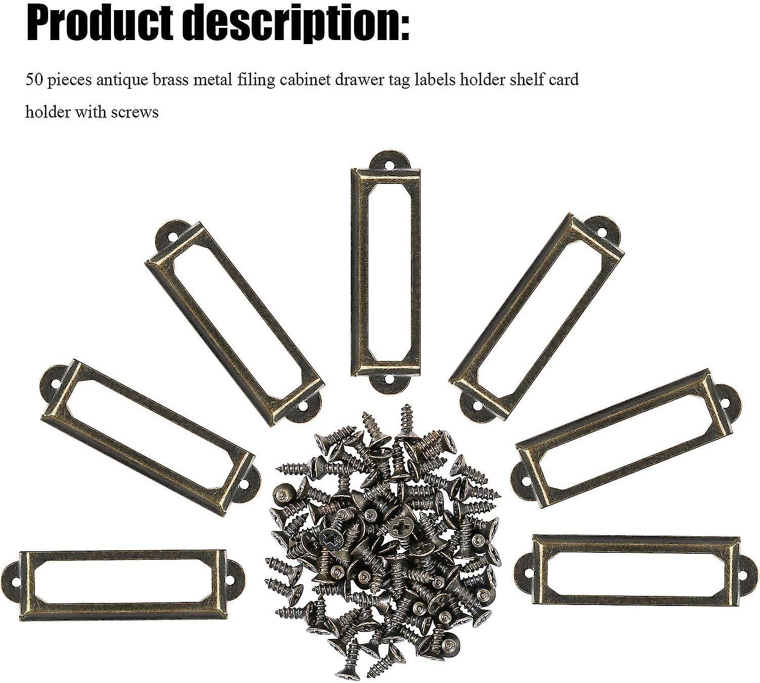 50pcs Metal Label Holders For Furniture Drawers Cabinets Cards ...