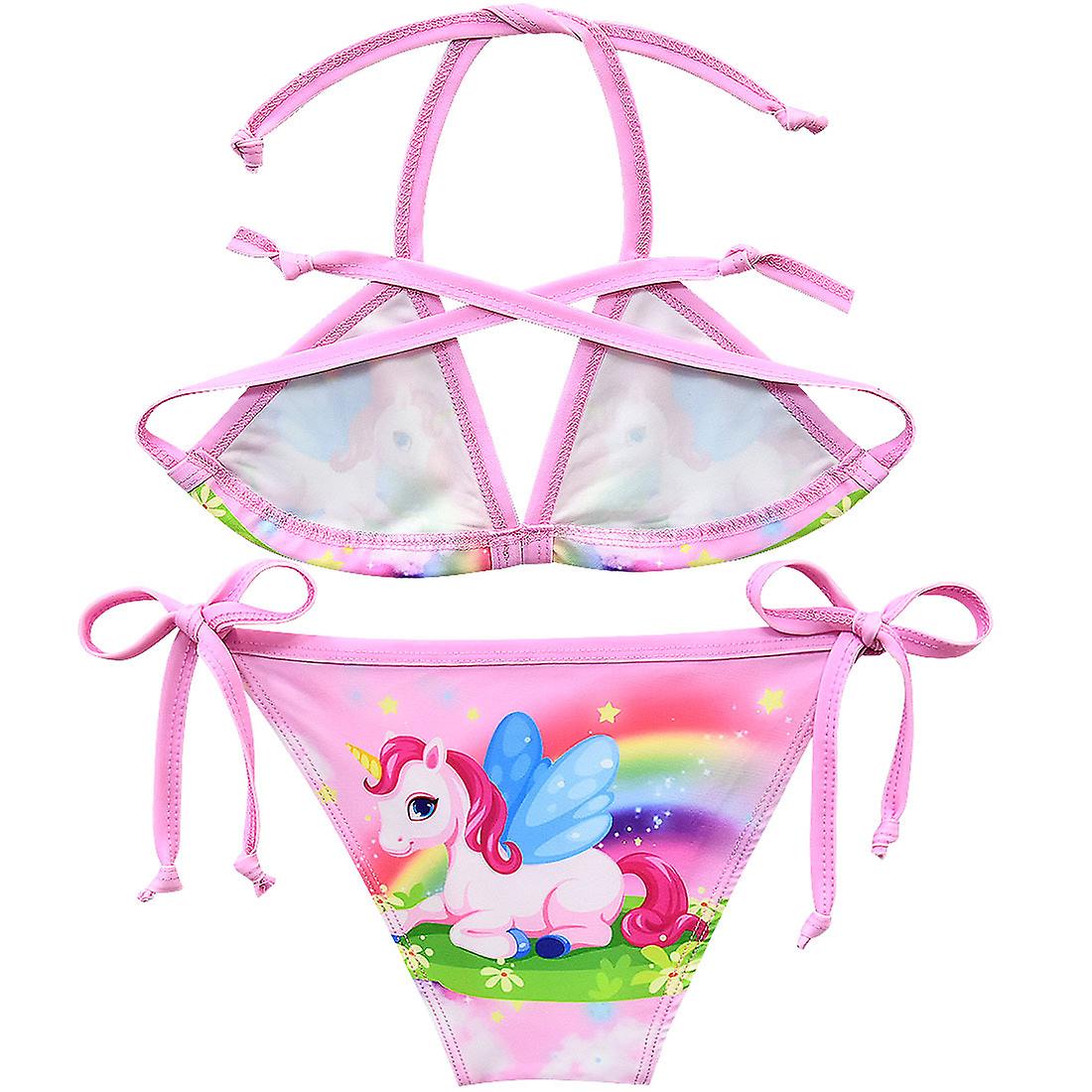 2022 Unicorn Girls Baddräkt Två Delar 3-12 År Badkläder för barn ...