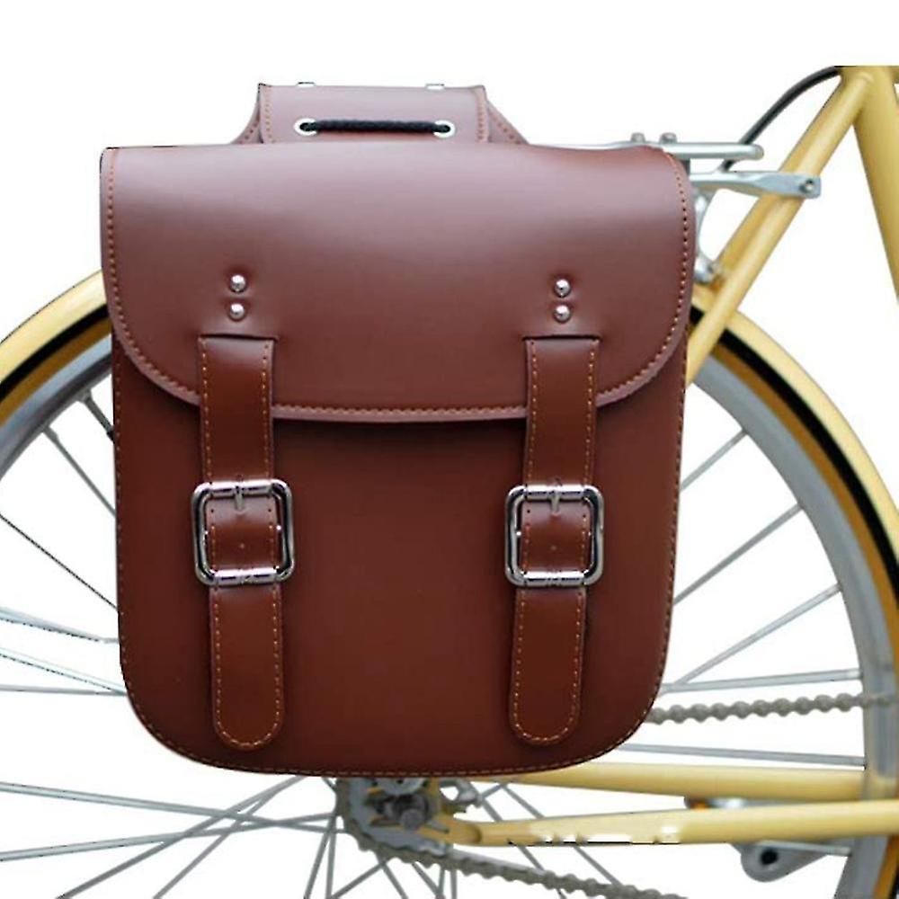Retro Bicycle Rack Bag Leather Rear Rack Bike Bags Rear Seatpost For ...
