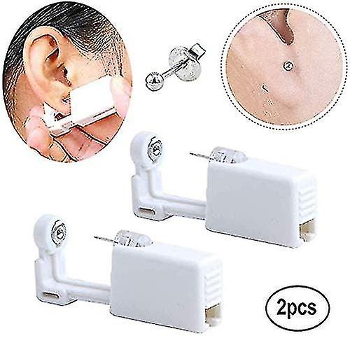 2pcs Self Ear Piercing Gun Earring Disposable Piercing Kit No Pain Easy ...