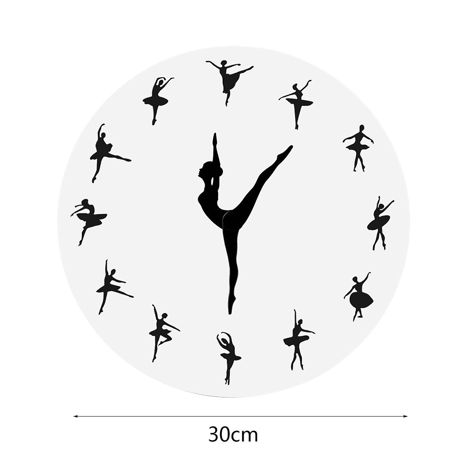 Ballerina Wall Clock Ballet Dancing Girl Wall Clock for Kitchen Indoor ...