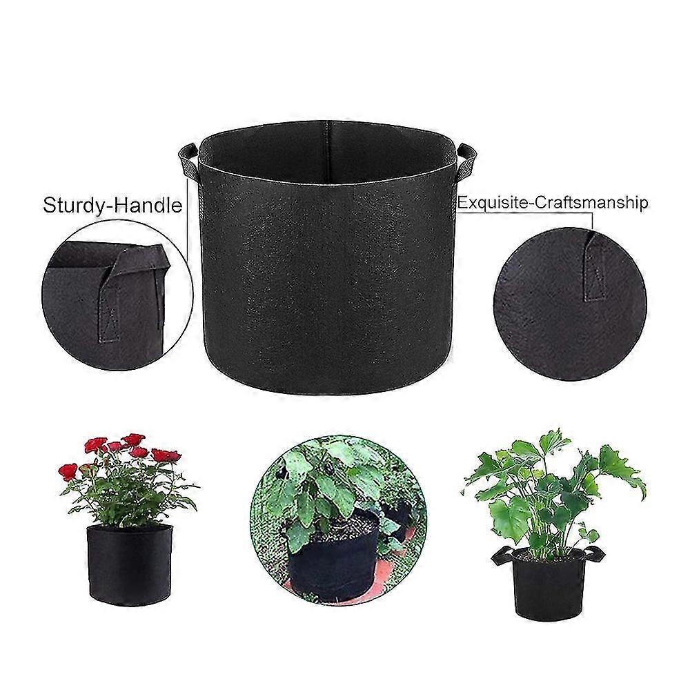 3 Pack 5 Gallon Grow Bags,plants Pots With Handles,indoor & Outdoor ...