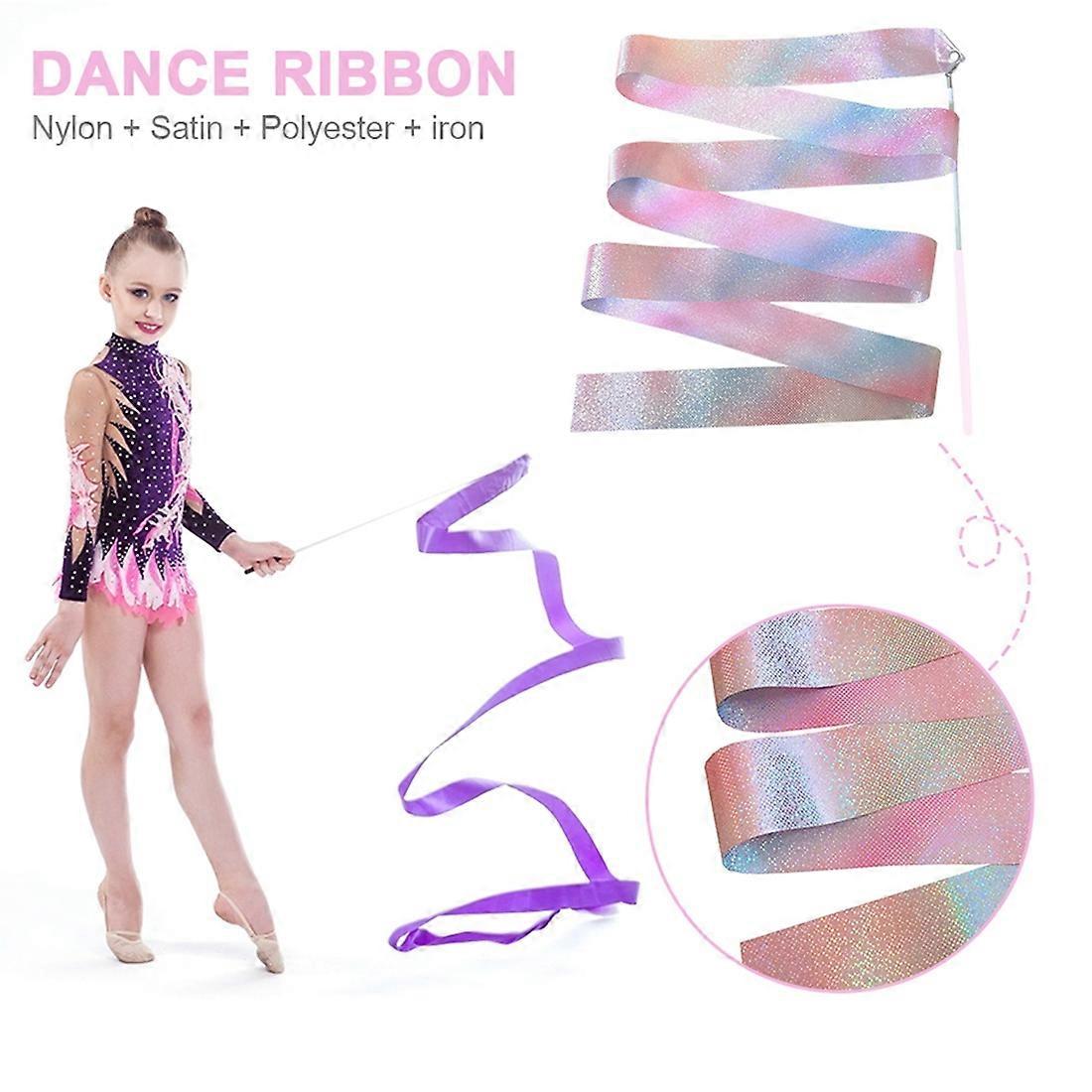 2M Flashing Star Gym Ribbons Dance Ribbon Rhythmic Art Gymnastics ...