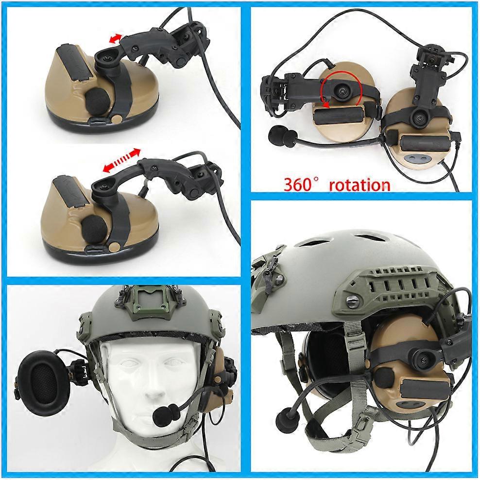 Hearing Protection Earmuffs COMTAC II Helmet ARC Rail Bracket Tactical Headset Pickup Noise ...