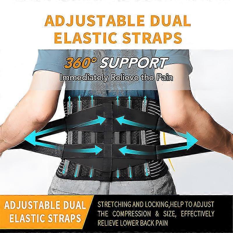 Lumbar Support Belt With Inflatable Pad Relieve Waist Pain Dual ...