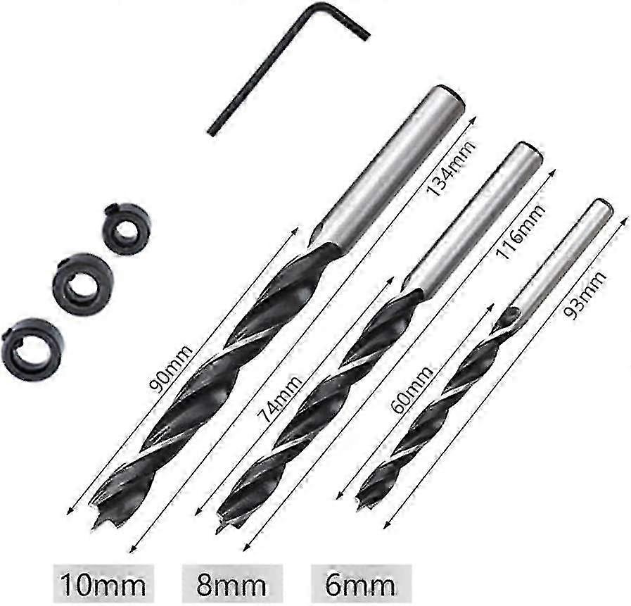 Vertical Self Centering Dowel Jig Kit,dowel Drill Guide,2.75" Aluminum Alloy 3-hole Drill Bit ...