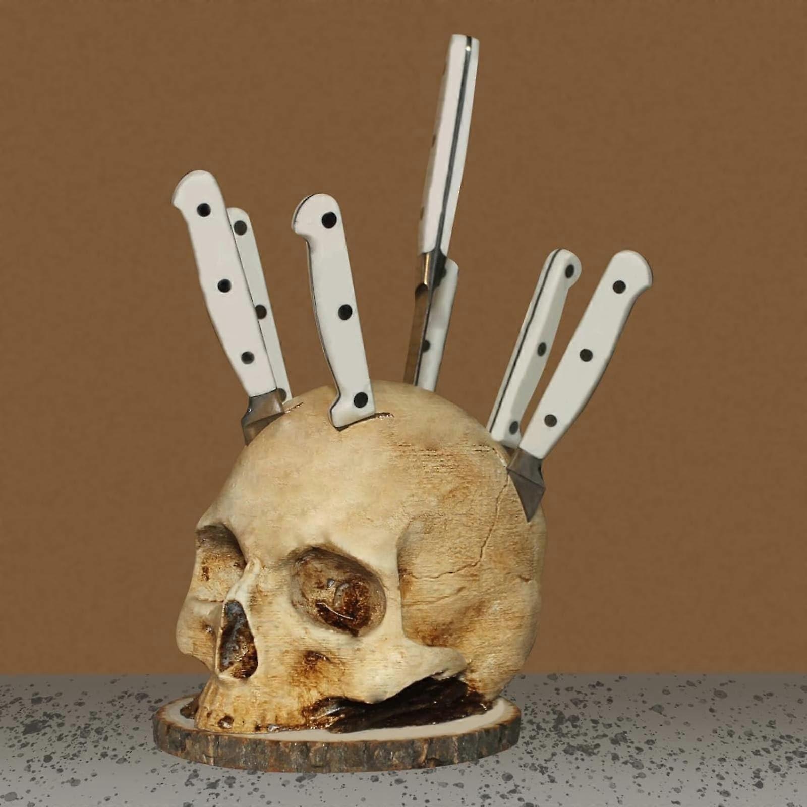 Skeleton knife holder kitchen storage, skull knife holder, horror party ...