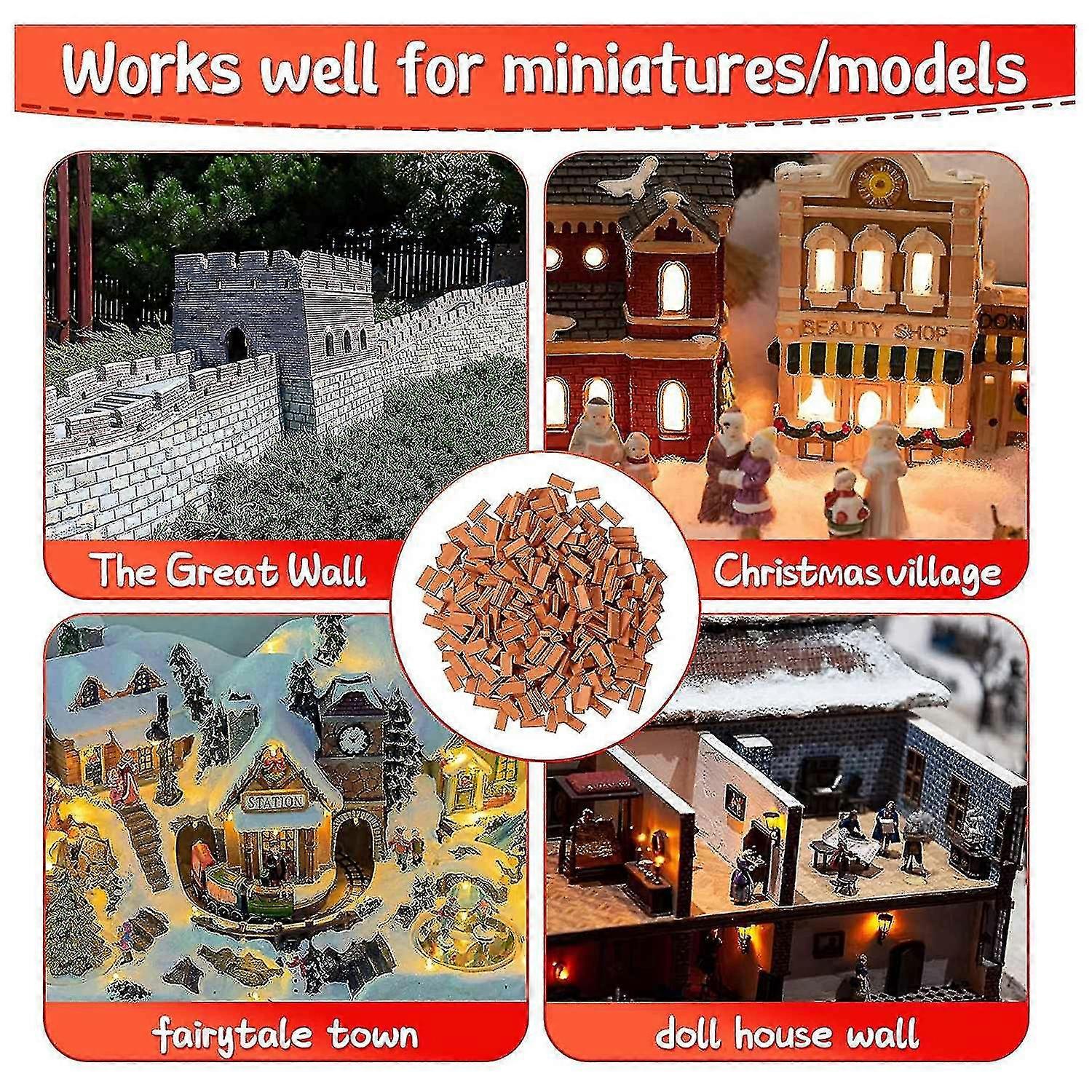 350 Pieces Mini Bricks For Landscaping Miniature Bricks Brick Wall ...