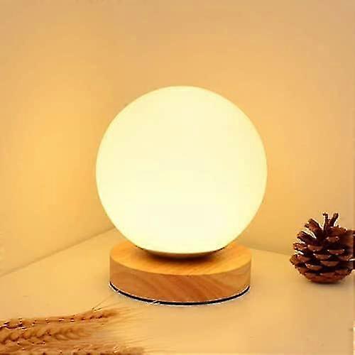 Goodzaz Wooden Table Lamp, E27 Decorative Table Lamp Bedside Lamp Night ...