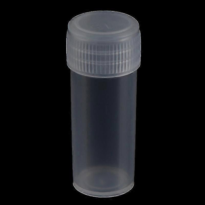 100pcs 5ml Plastic Test Tubes Screw Cap Bottles For School Chemistry ...