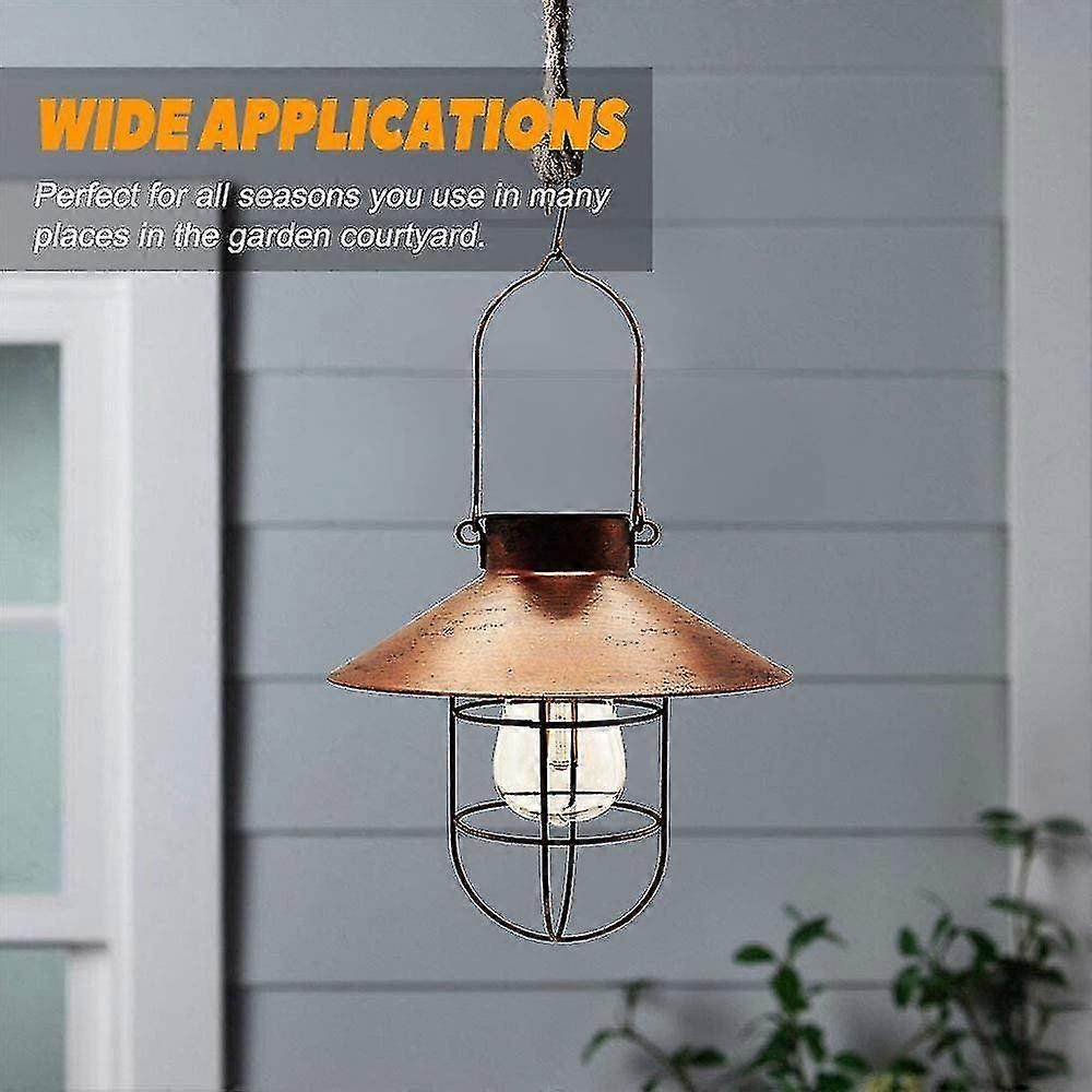 Hanging Solar Lamp Warm White Vintage Led Solar Lamp Decor - Bronze ...