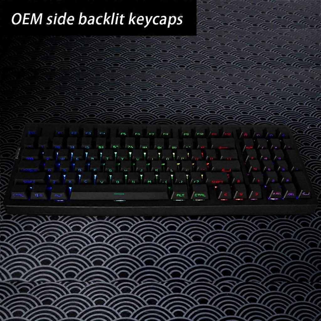 133 Keys PBT Double-Shot Side-lit Backlit Keycaps Mechanical Keypad ...