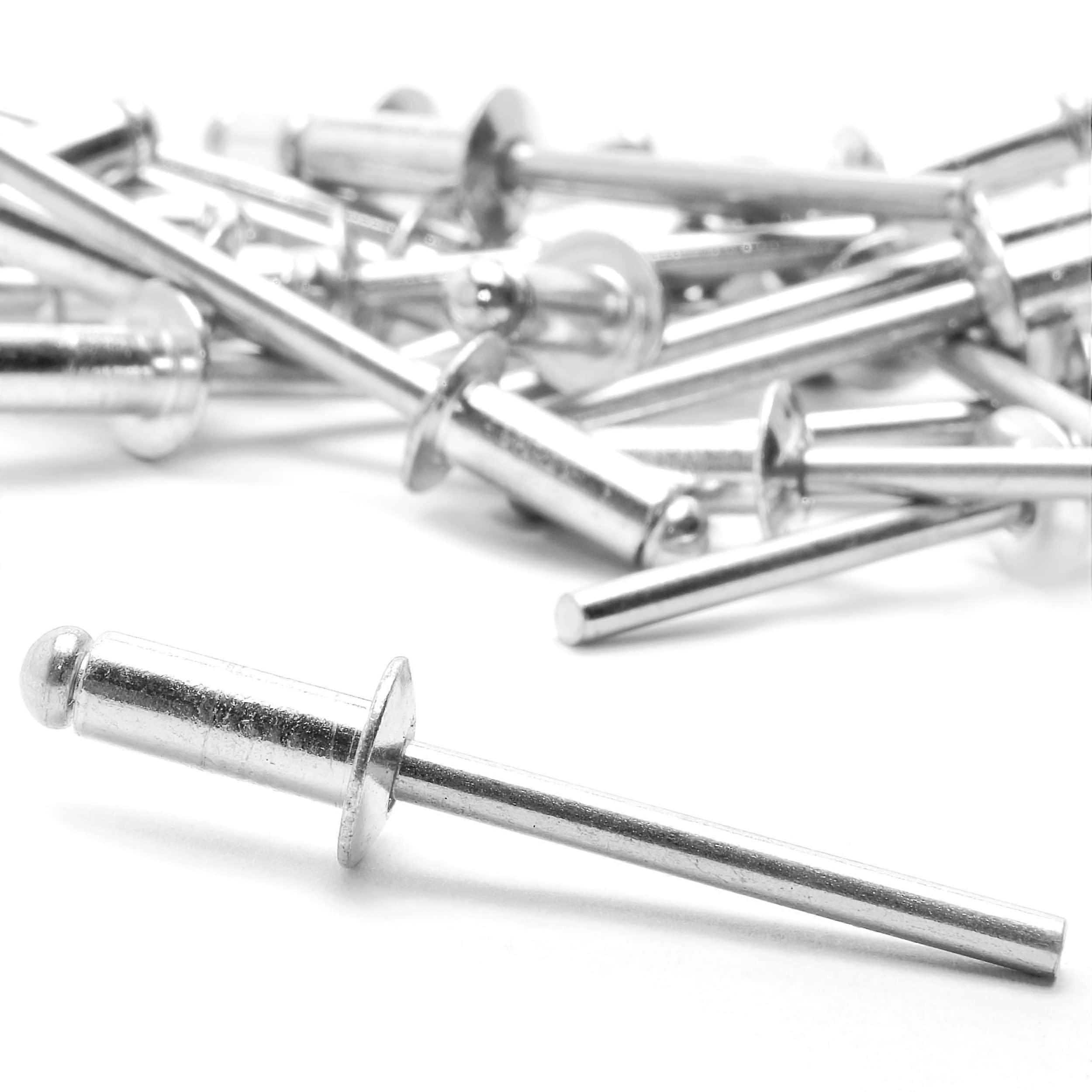 100PCS 1/4" x 5/8" Closed End Blind Rivets Silver Aluminum Pop Rivets ...