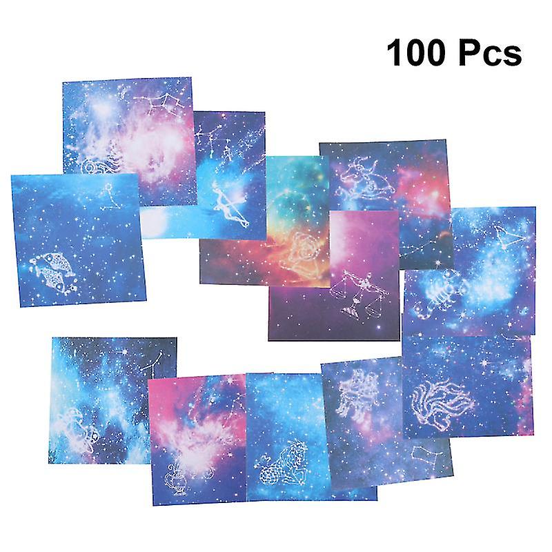 100 Sheets Double Sided Paper Folding Square Colorful Origami Starry ...