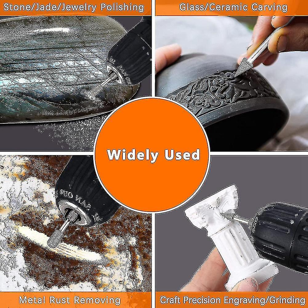 40 Pieces Diamond Burr Bits Stone Carving Set For Dremel Rotary Tool ...