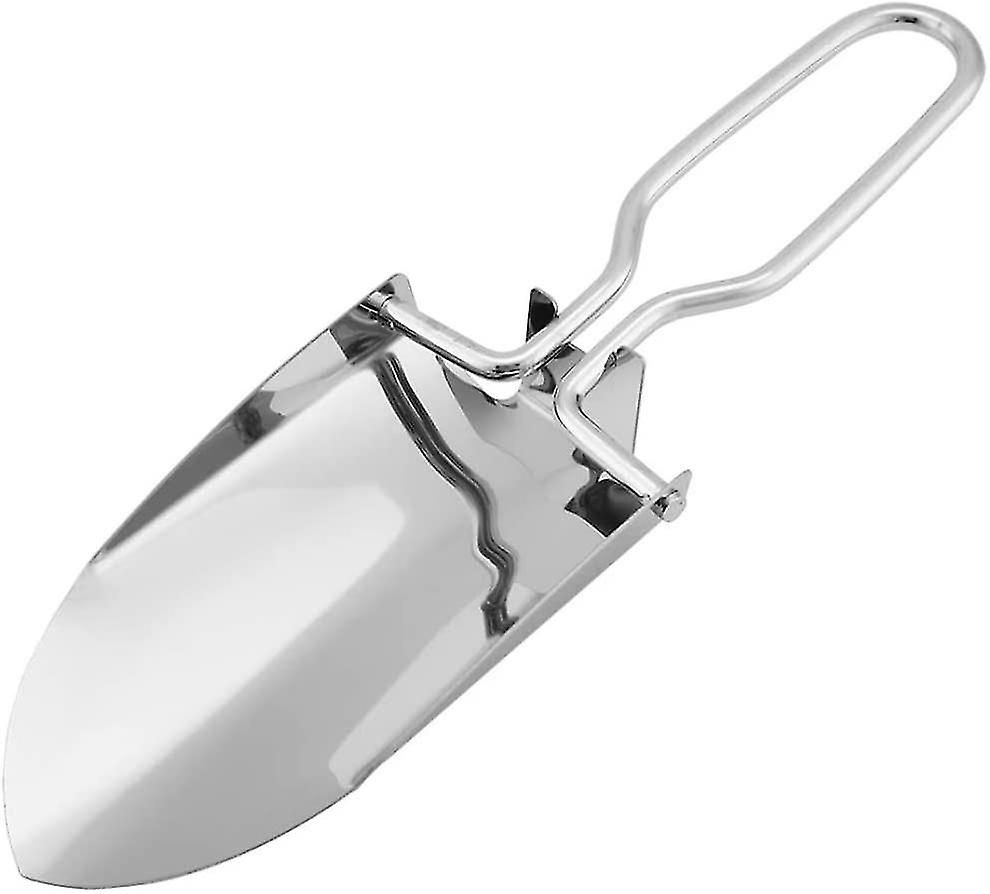 Mini Shovel Outdoor Garden Stainless Steel Silver Folding Small Shovel ...