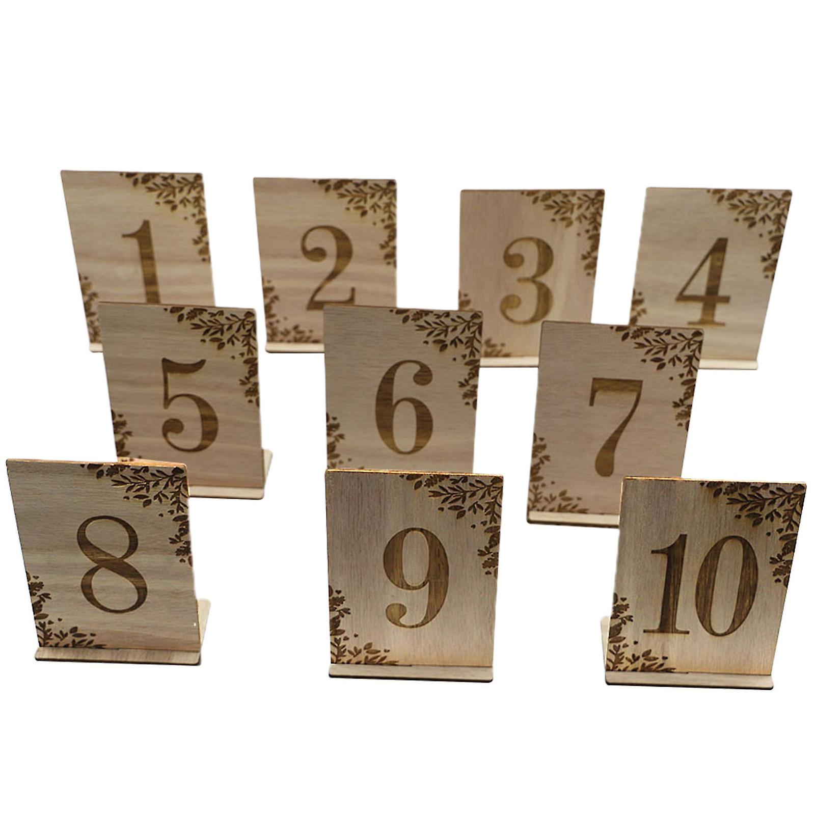 Wooden Wedding Table Number Tag Signs Set Letters Digital For Seat ...