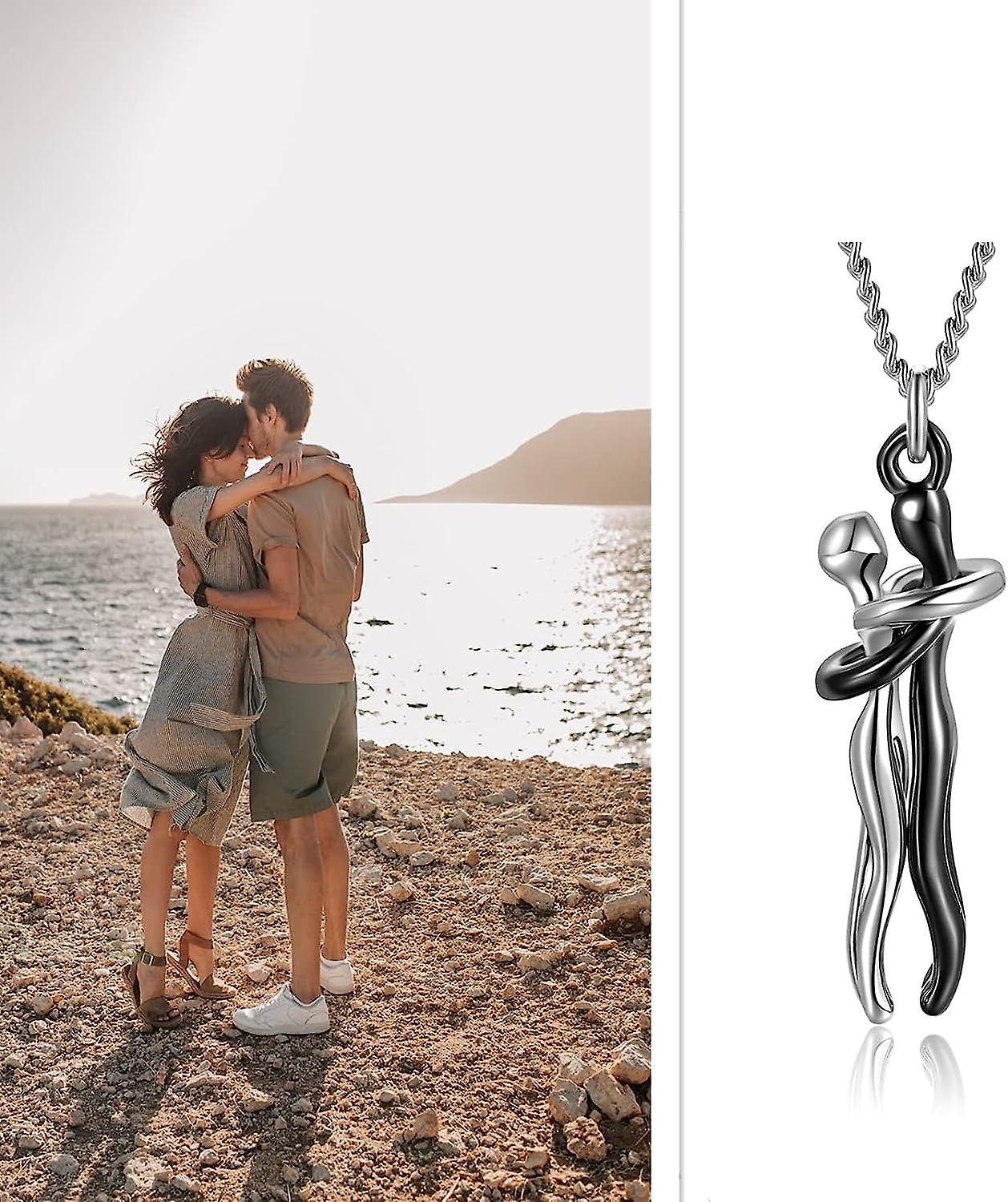 Personalized Hug Necklace For Women Couples Necklace For Him And Her ...