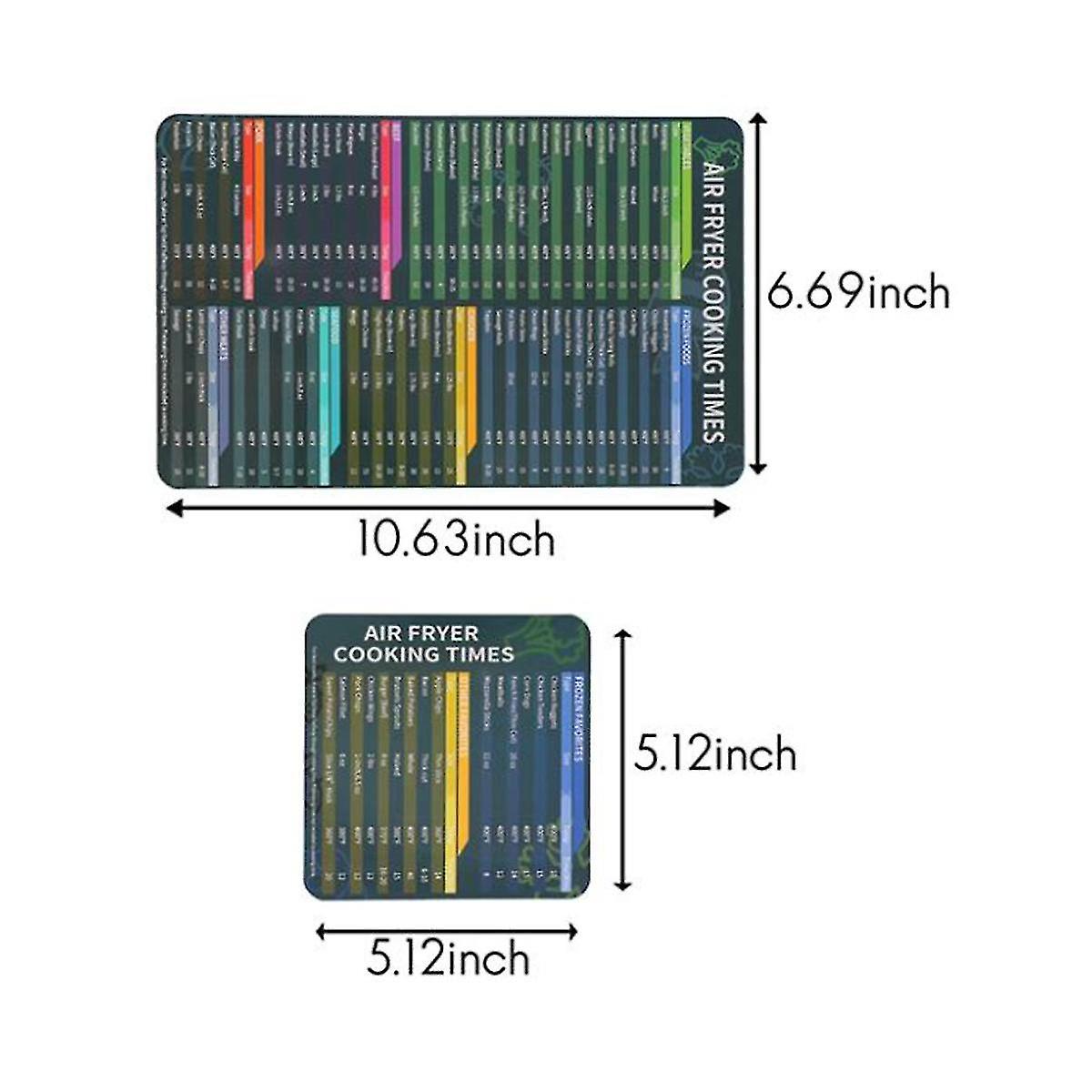 Airfryer Magnetic Cooking Time Sheets Airfryer Accessories Cooking Time ...