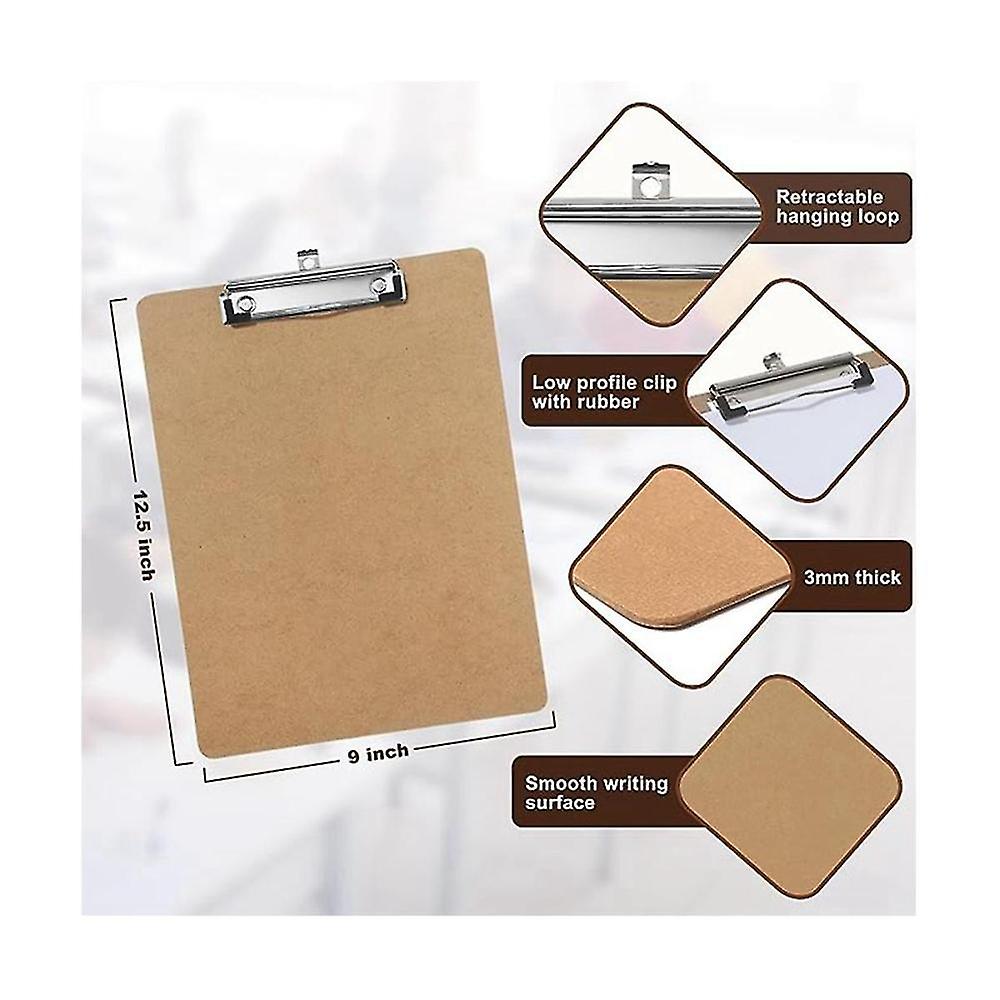 10pcs Wooden Board Clips Flat Folder Menu Holder Wooden Clipboard ...