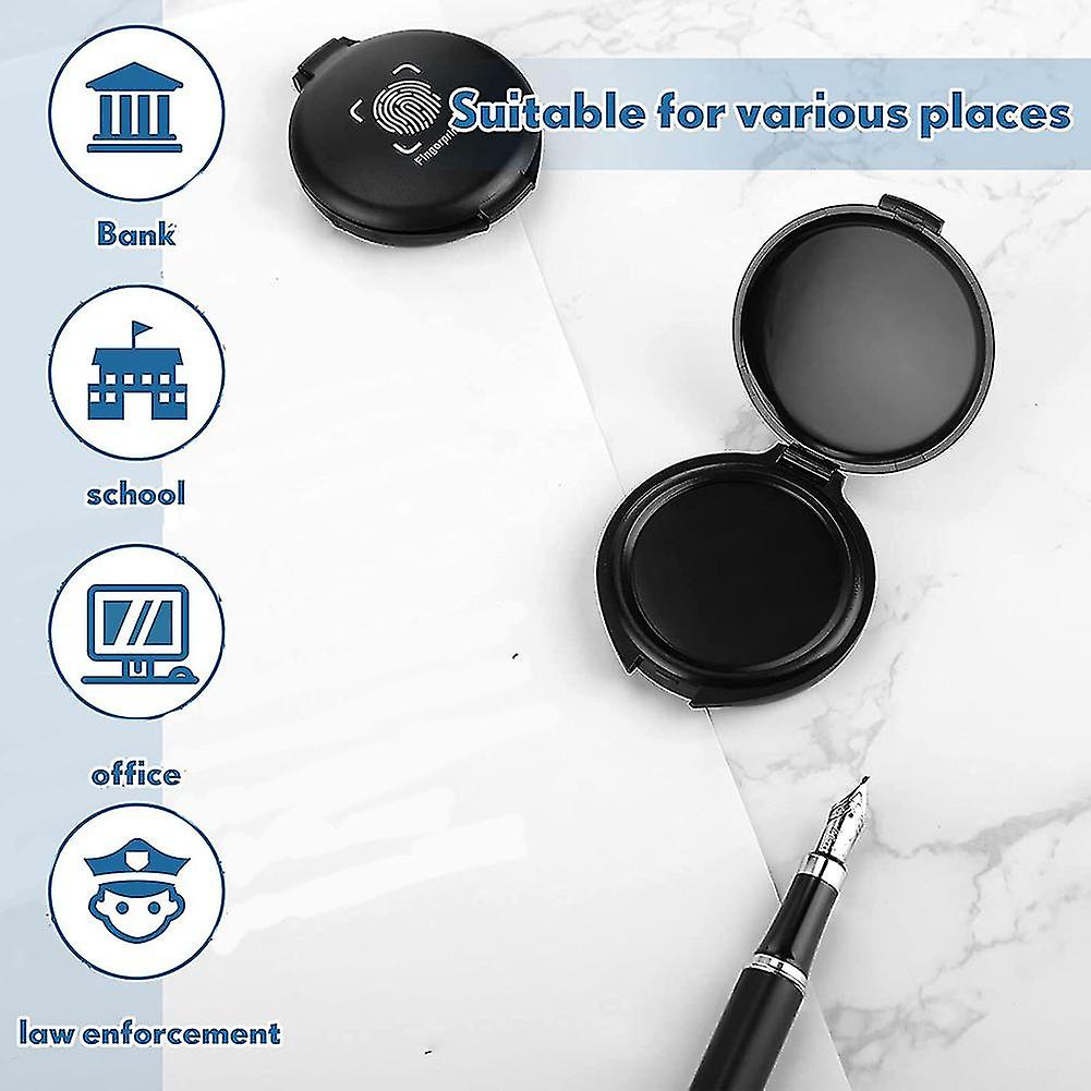 20 Pcs Fingerprint Fingerprint Ink Pad Mini Black Stamp Ink Pad Notary ...