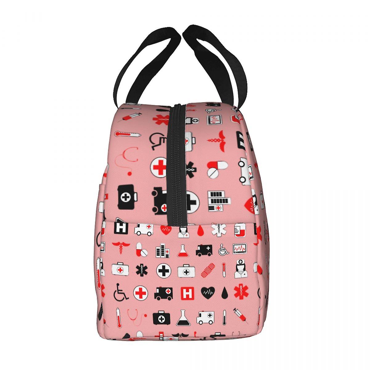 Nursing Nurse Medical Logo Lunch Bag Men Women Cooler Thermal Insulated ...