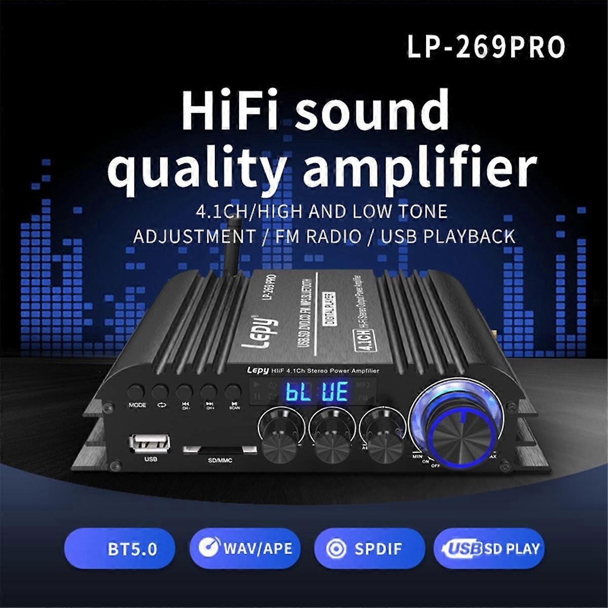 LP-269 PRO 4.1 Channel Bluetooth Amplifiers for Home Car Theater Coaxial in USB SD FM Function ...