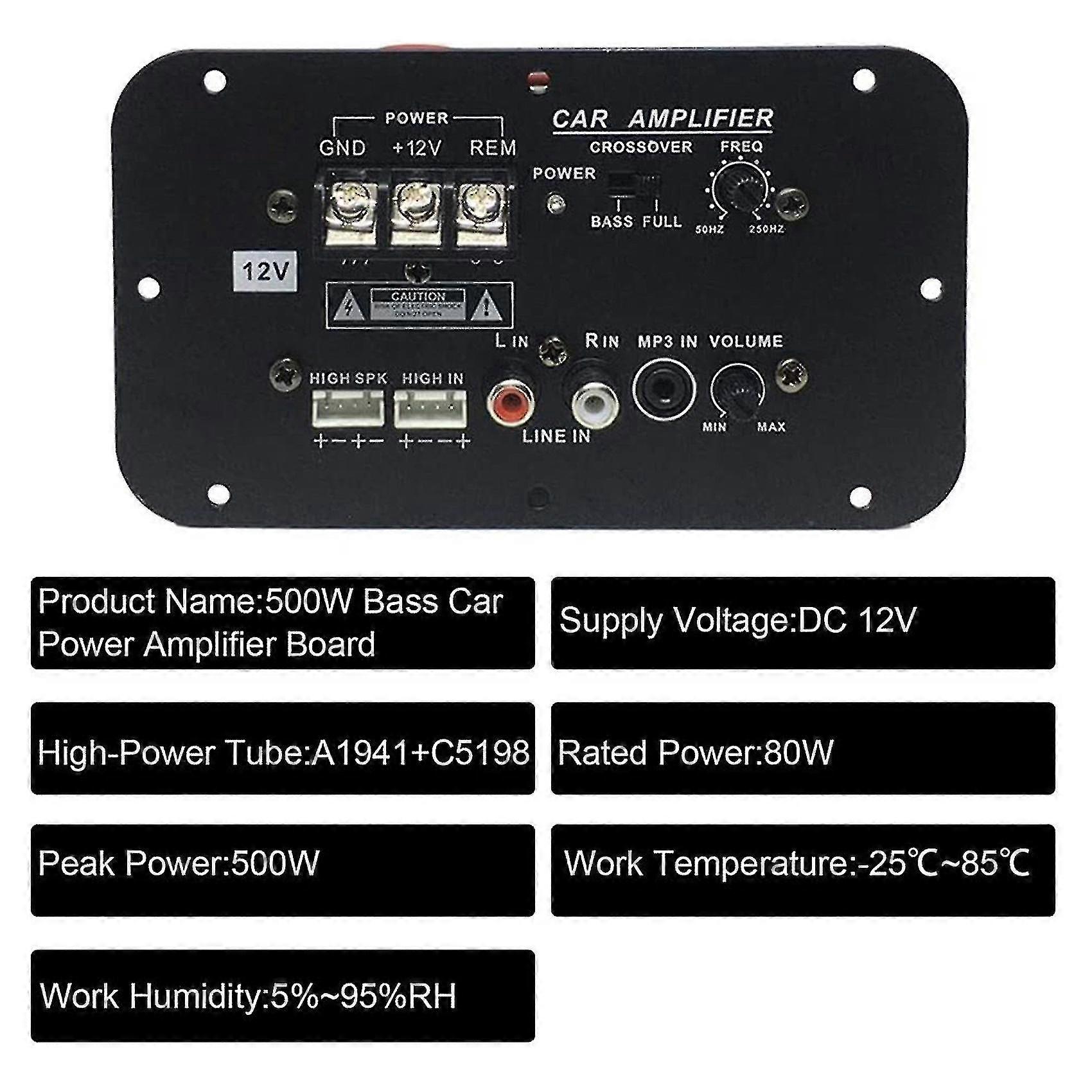 Car Subwoofer Amplifier Board, 500w Subwoofer High Power Hifi Amplifier ...