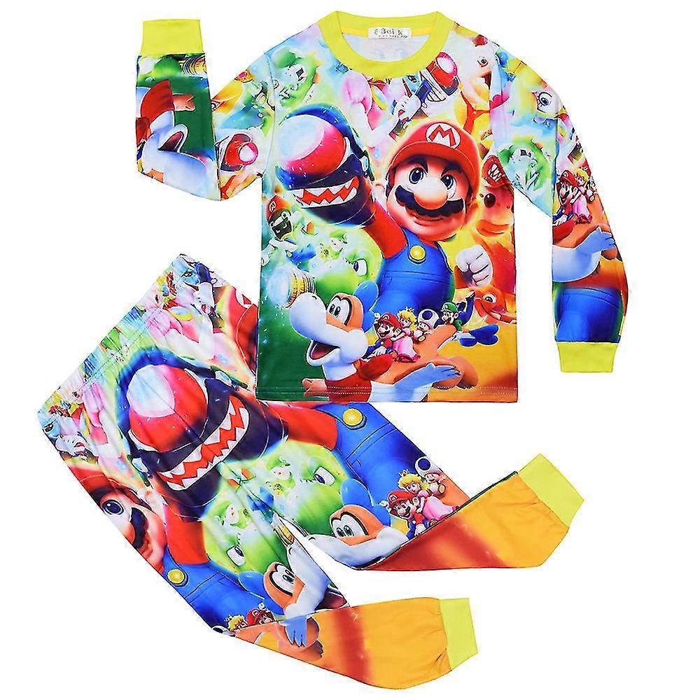 Super Mario Bros Children's Pajamas Set Pjs Sleepwear Little Boys Girls ...