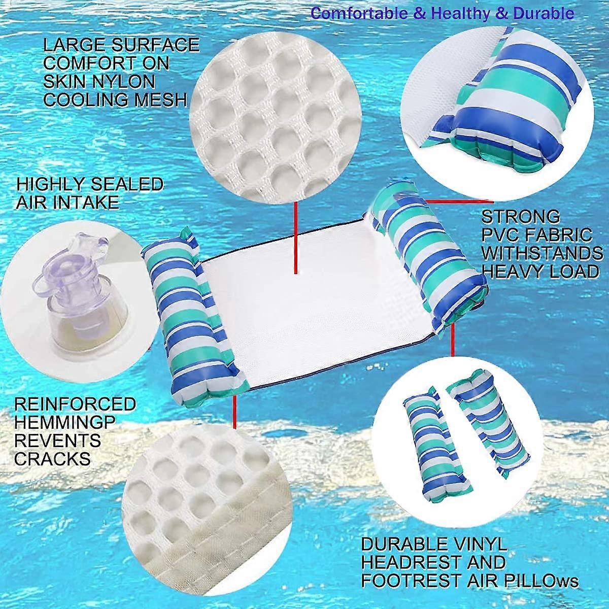 Inflatable Pool Mattress, 4 in 1 Multi-Use Inflatable Hammock Pool ...