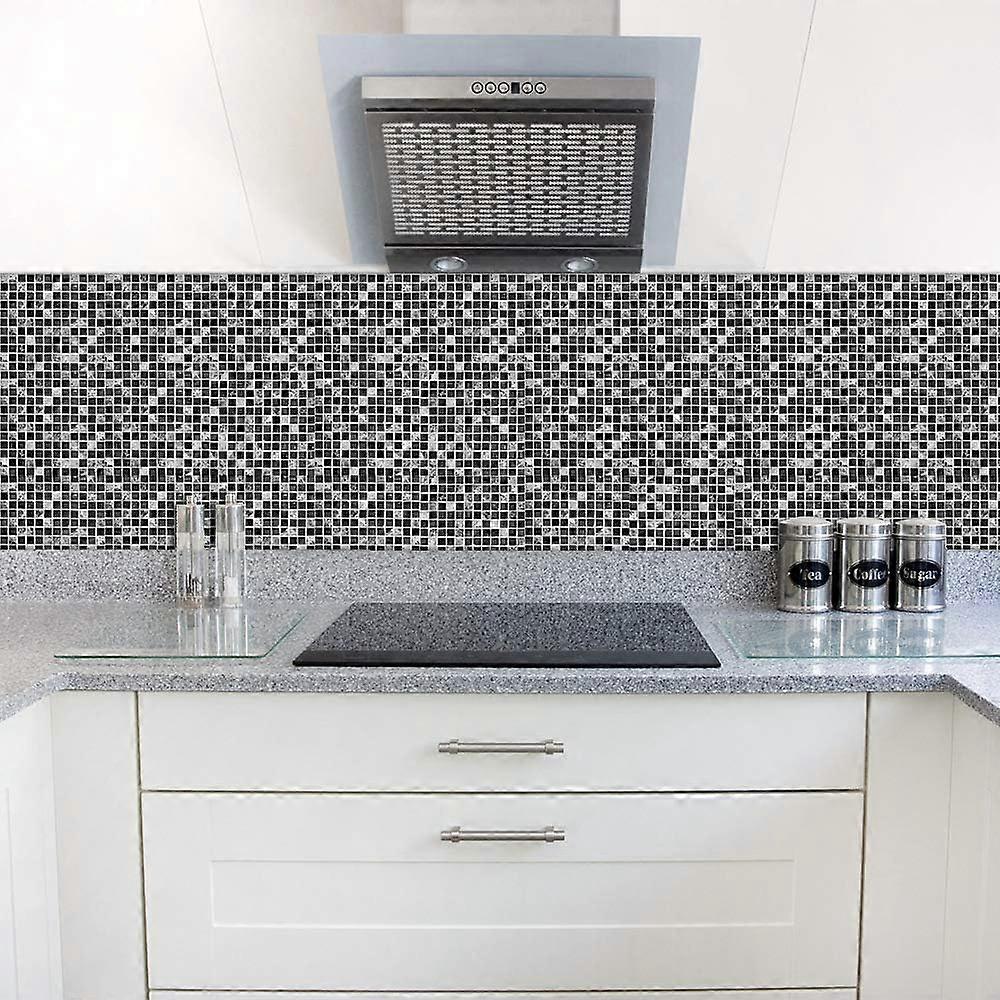 20 Pieces Adhesive Tile Stickers 20x20cm(Black), Waterproof PVC Self ...