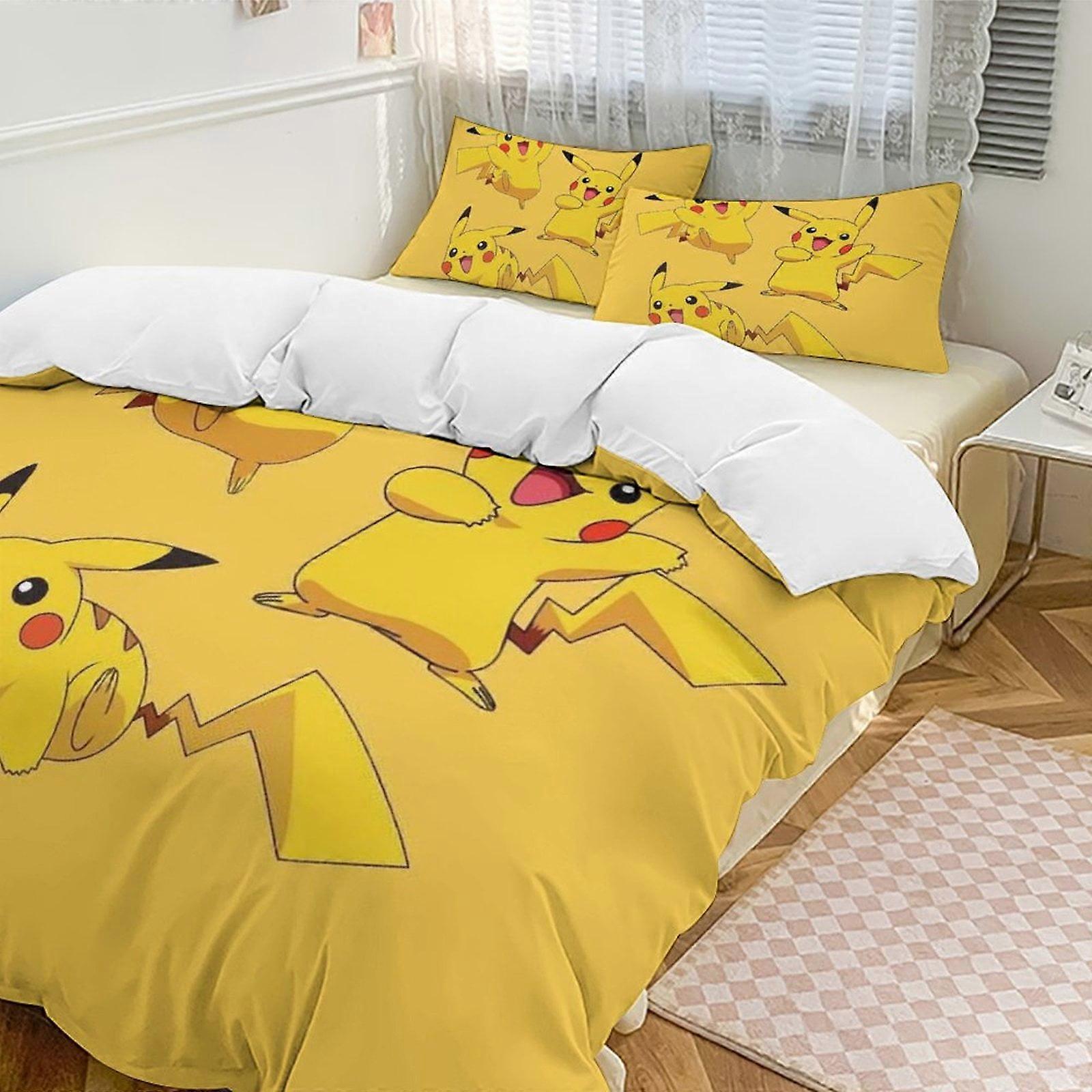 Bedding set GD519 Pikachu Bed Duvet Cover Funny Anime Cartoon Bedding ...