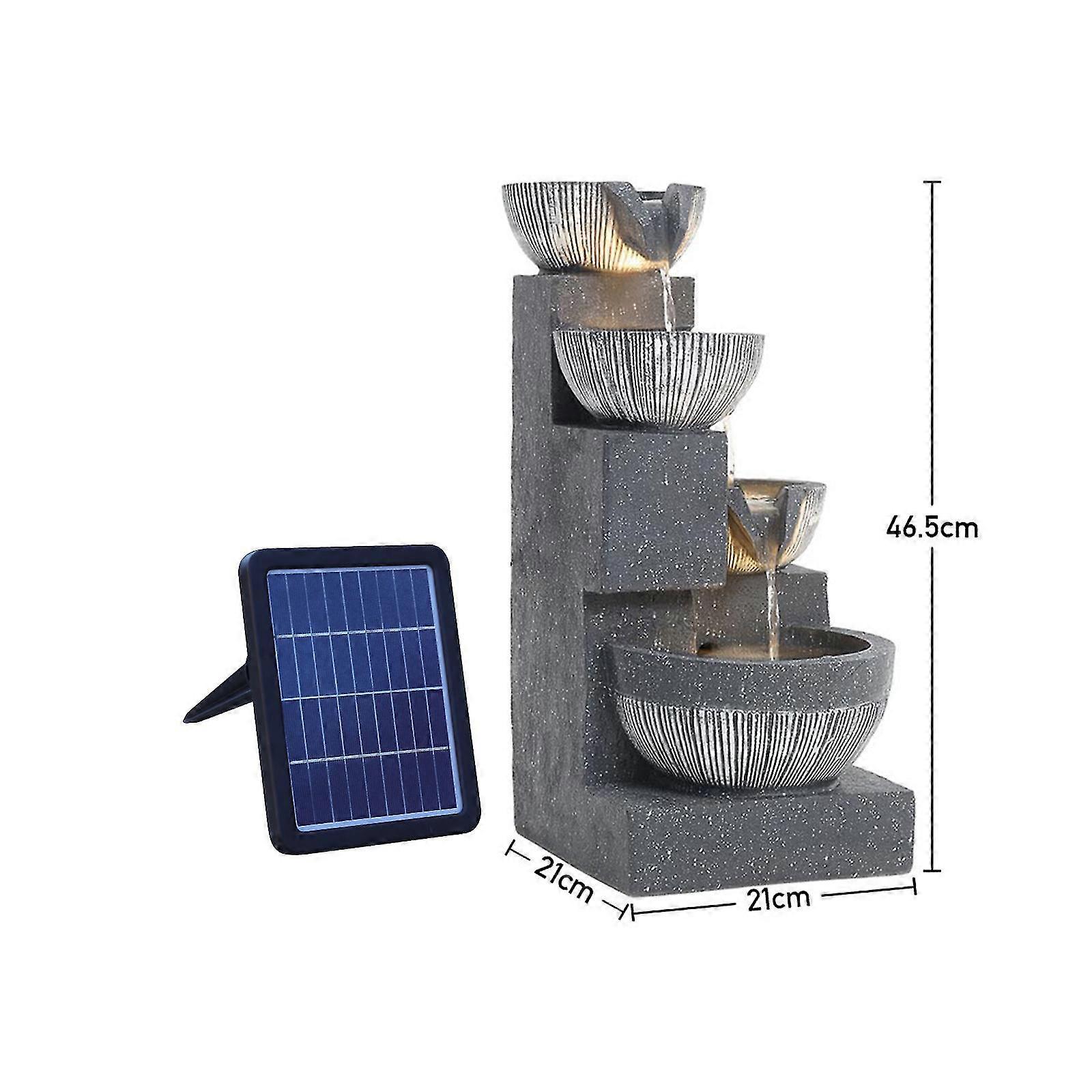 Solar Water Fountain Tiering Bowls Water Feature | Fruugo UK