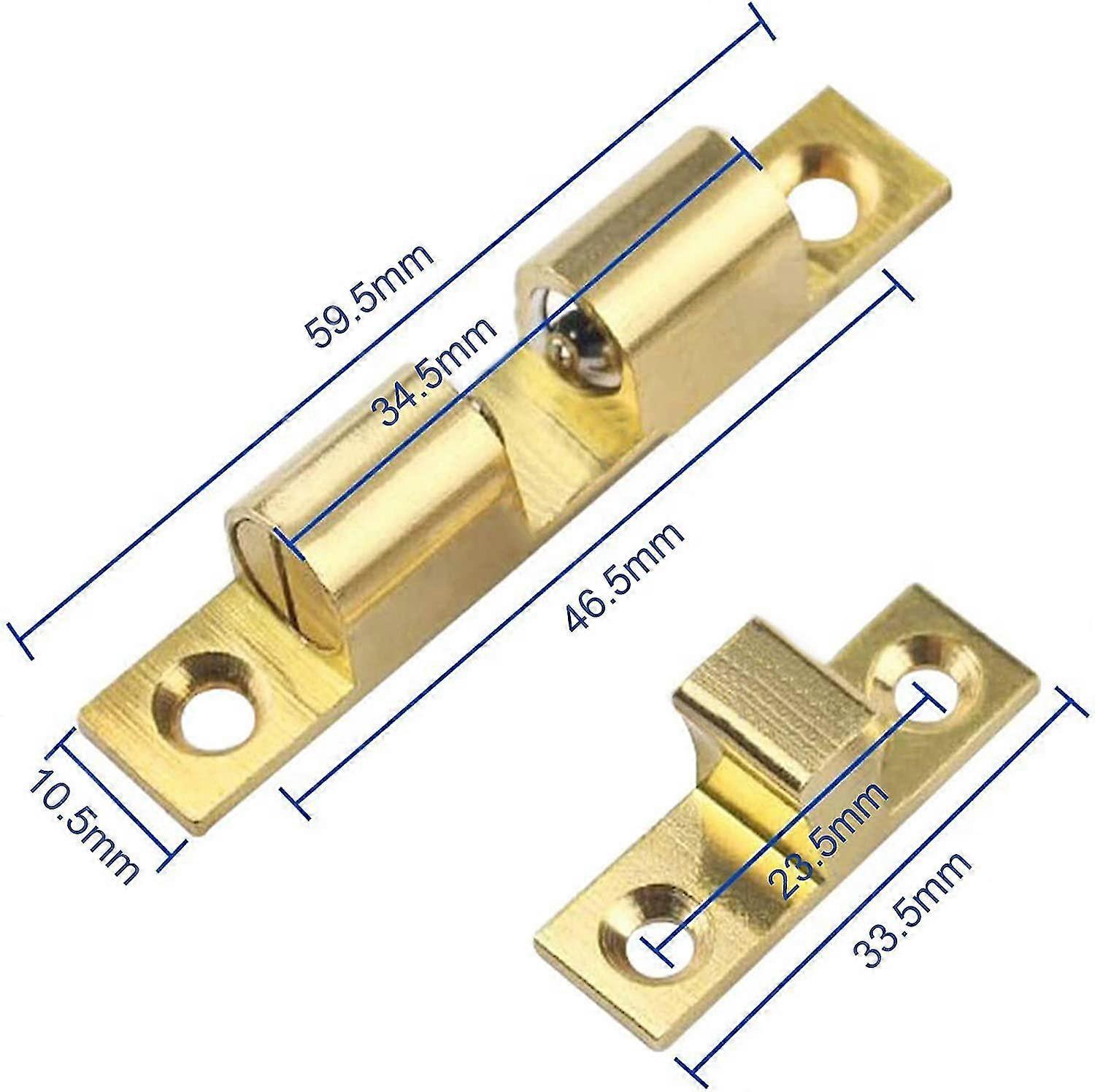 6 Pack Double Ball Latches, Solid Brass Door Latches, Brass Cupboard ...