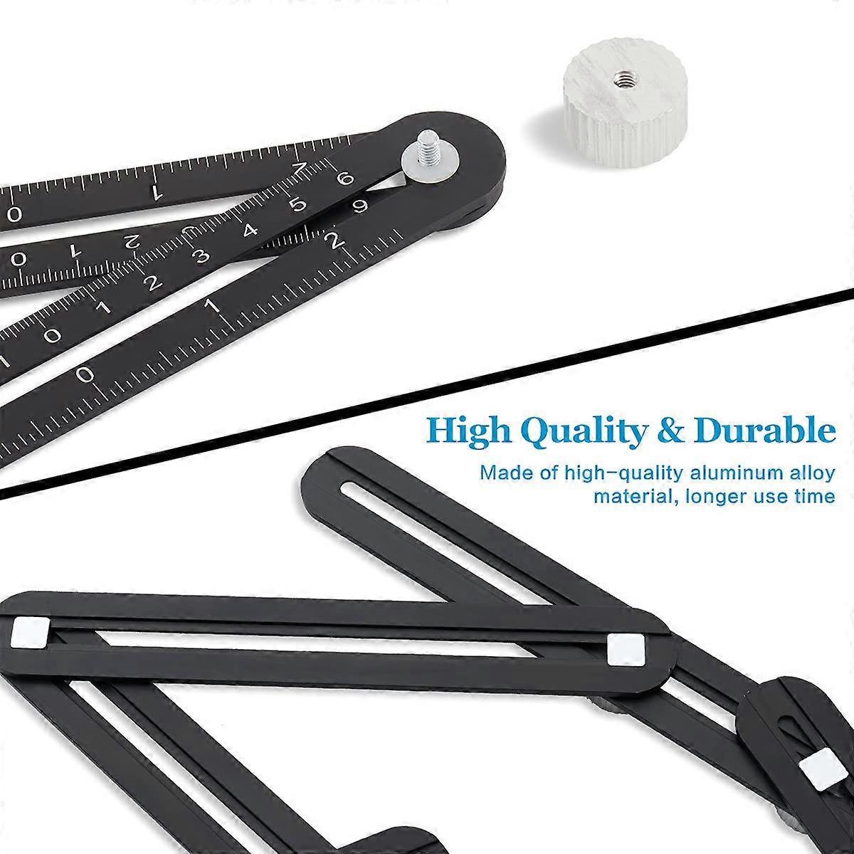 Multi-Angle Measuring Ruler,12-Sides Protractor Tool Improve Aluminum ...
