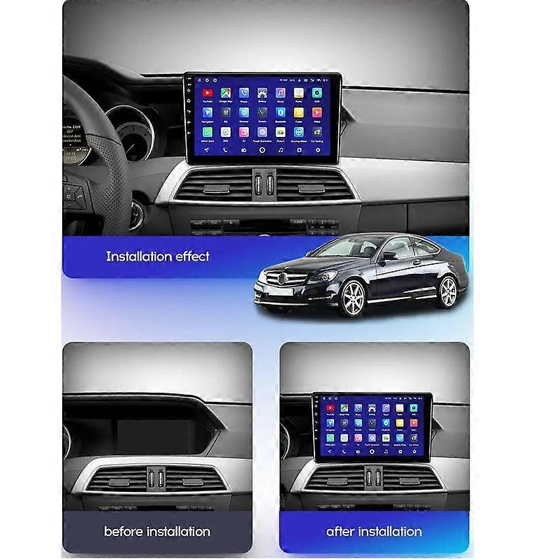2 Din For Mercedes Benz C-Class 3 W204 C204 S204 2011 - 2015 Carplay 4G ...
