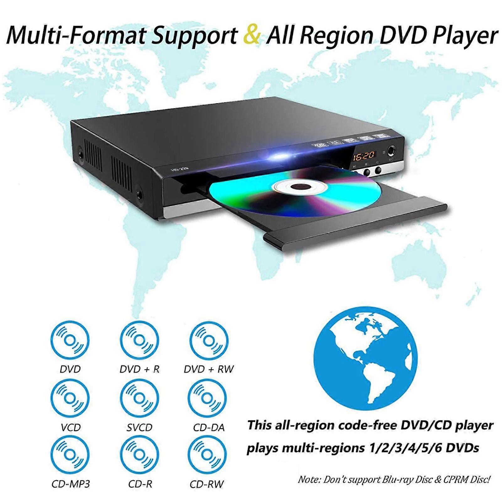 High-defination 1080P Home DVD Player Box for TV, All Region Free DVD ...