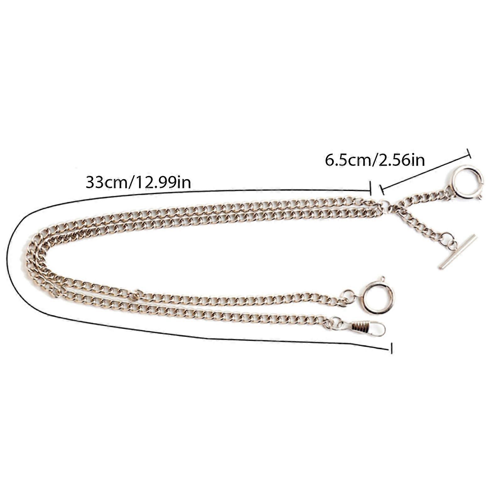 Pocket Watch Chain Double Albert T-Bar Chain Antique Hanging Watch ...