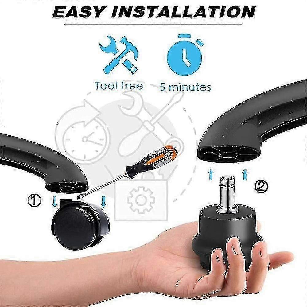 5Pcs Glides Replacement Office Chair or Stool Swivel Caster Wheels to ...