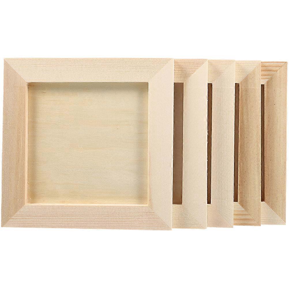 5pcs Unfinished Wood Photo Frames for DIY Painting, Tabletop Display ...