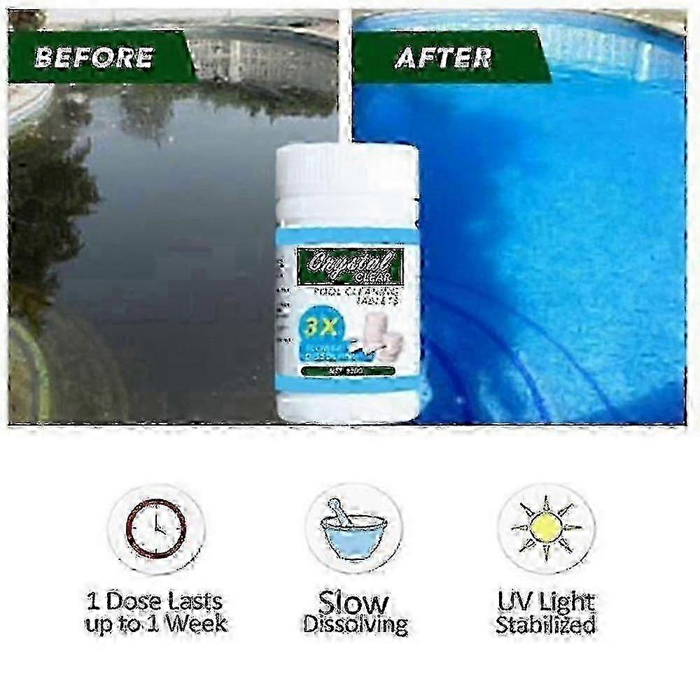 100pcs Chlorine Tablets Swimming Pool Cleaning Tablet Floating Hot Tub ...