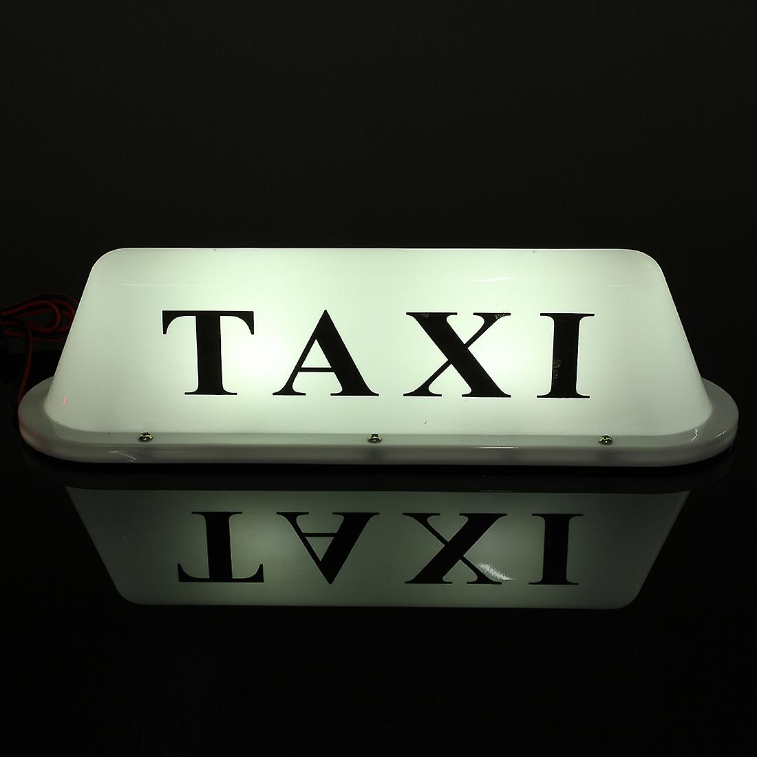 White Waterproof Taxi Magnetic Base Roof Top Car Cab LED Sign Light ...