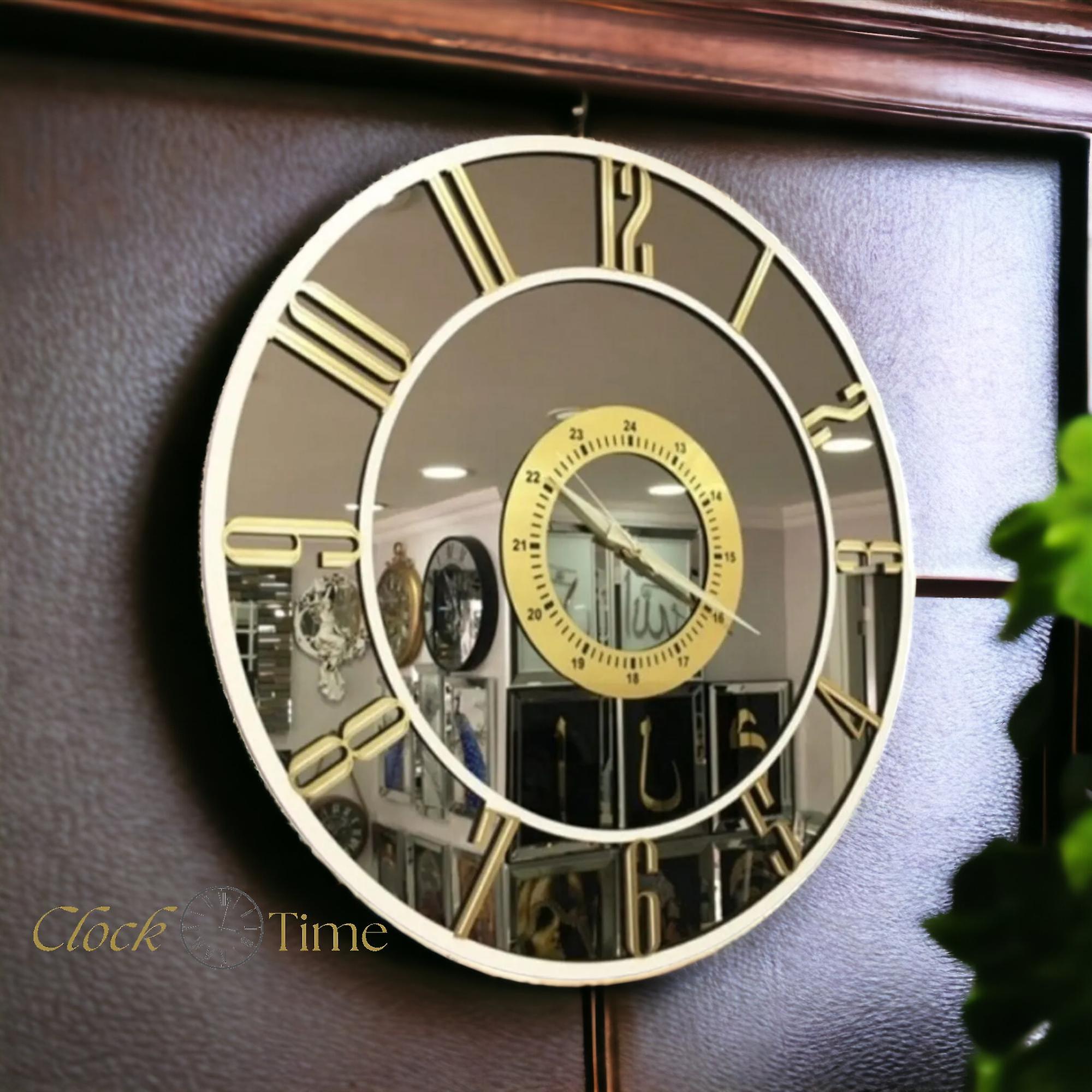 Real Mirror Decorative Wall Clock (40CM) | Fruugo UK