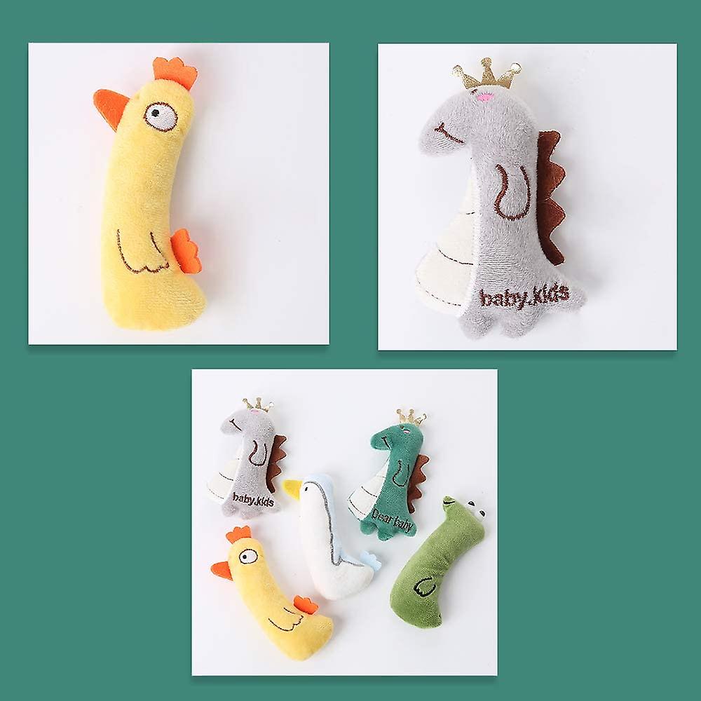 5 Pack Soft Plush Cat Chew Toys Catnip Toys, Cute Cartoon Animal Toys ...